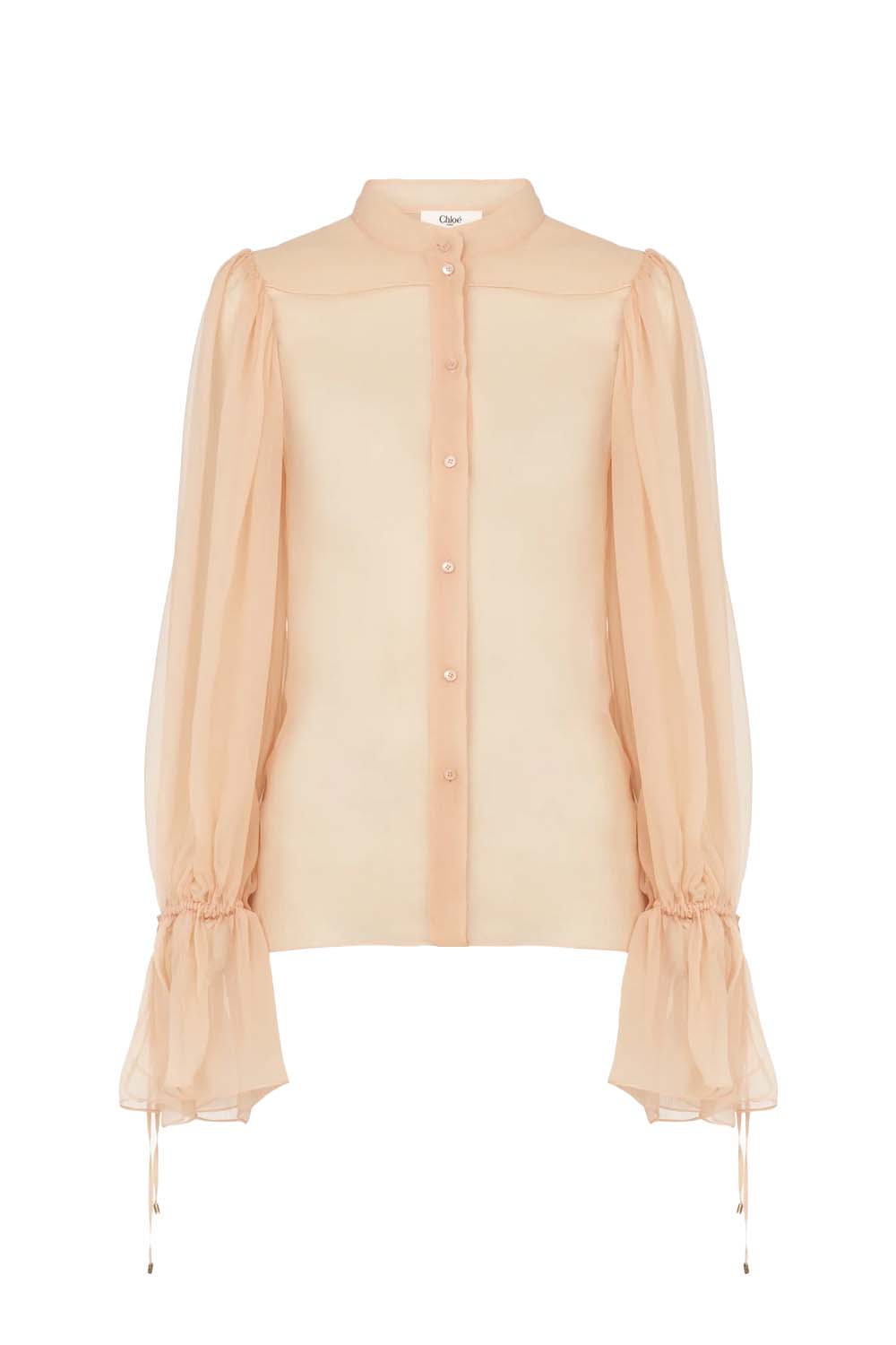 Silk Mousseline Puff-Sleeve Blouse – Belinda International