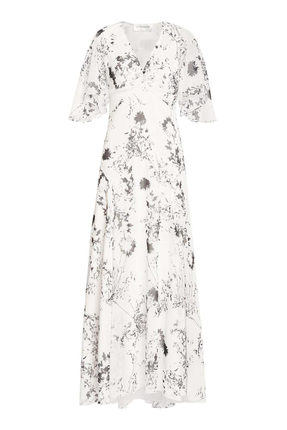 VICTORIA BECKHAM FLOATY GODET FLORAL DRESS – Belinda International